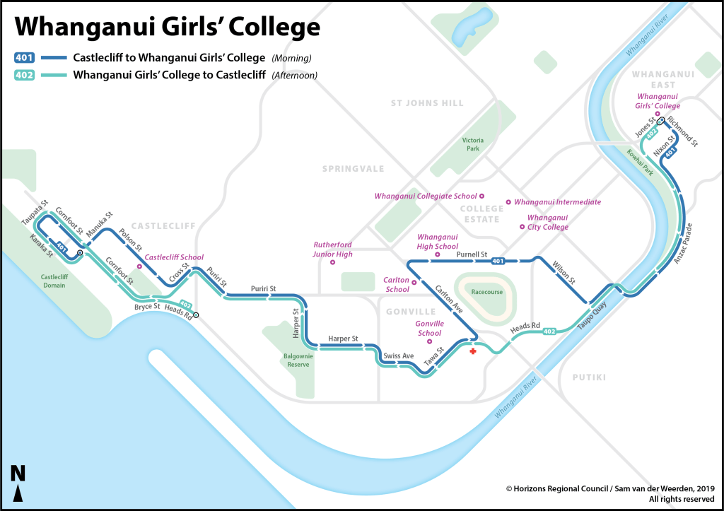 Whanganui Bus Map – Caffeinated Maps